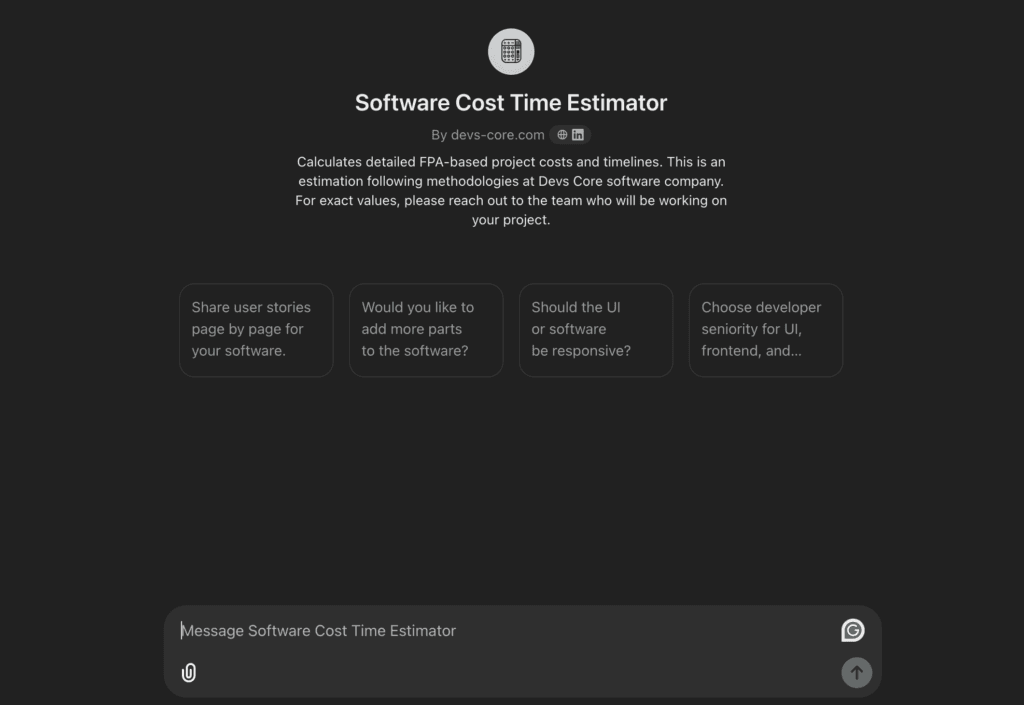 Software Cost & Time Estimator